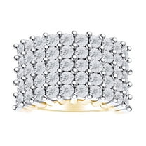 AFFY 0.14 Carat Round White Natural Diamond Men's Wedding Ring 14K ...