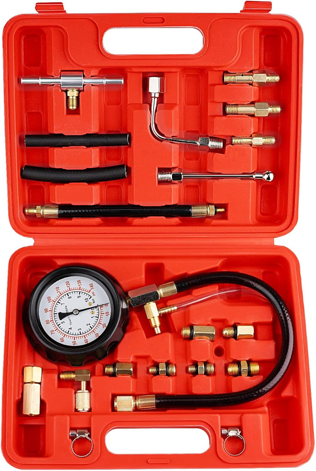 0-140PSI Fuel Pressure Tester Kit, Fuel Injector Injection Pump ...
