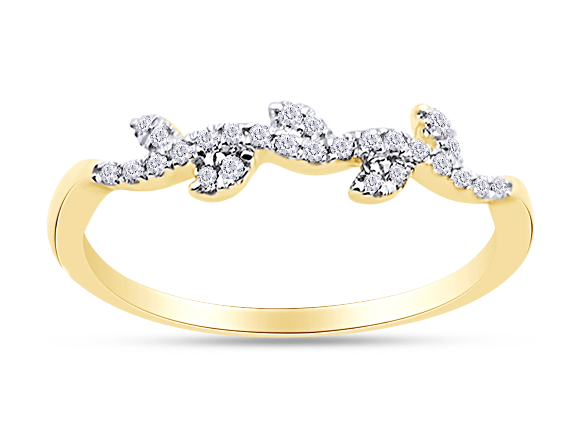 0.15 Carat (Cttw) Round Cut White Natural Diamond Trendy Wedding Band ...