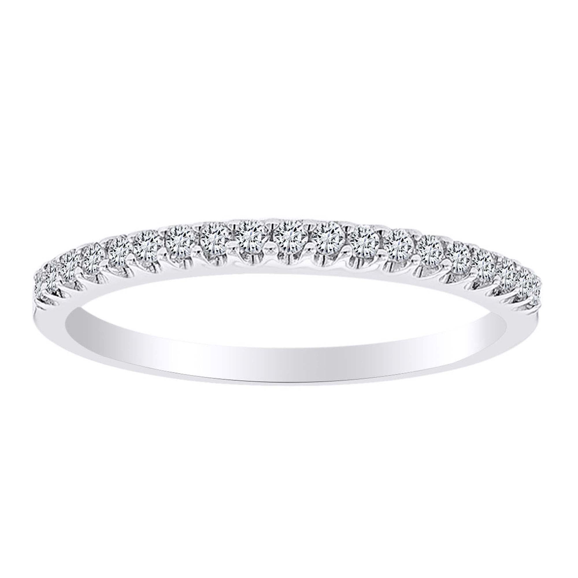 AFFY 0.15 Carat Round shape White Natural Diamond Half Eternity Wedding ...