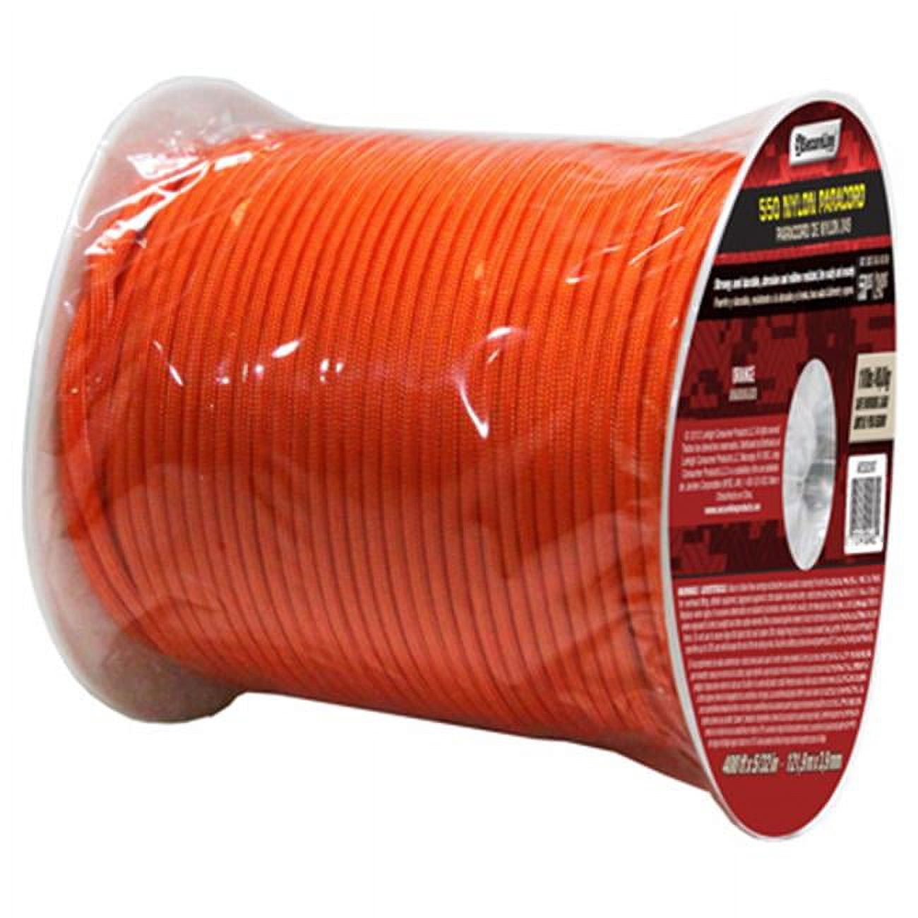 0.15 in. x 400 ft. Orange Military Grade 550 Paracord, Bulk Reel ...