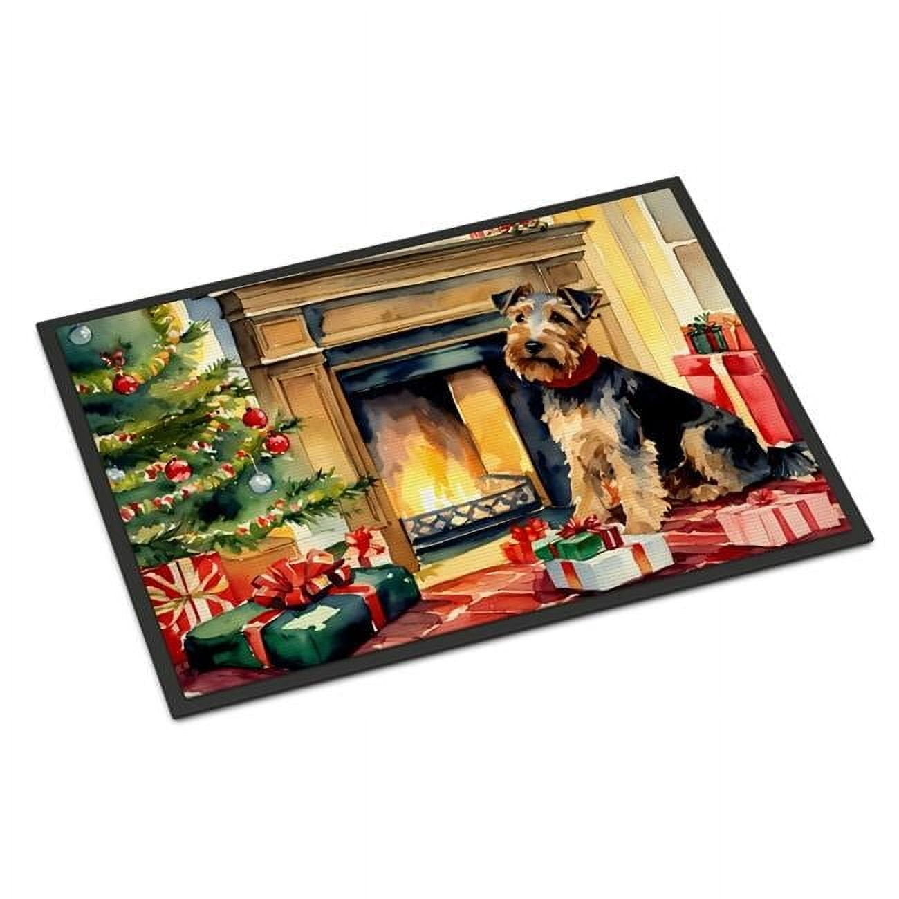 0.15 x 24 x 36 in. Unisex Welsh Terrier Cozy Christmas Doormat - Walmart.com