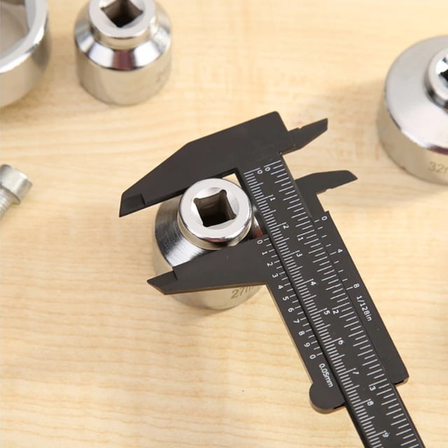 0-150Mm Double Rule Scale Plastic Vernier Caliper Mini Measuring Ruler ...