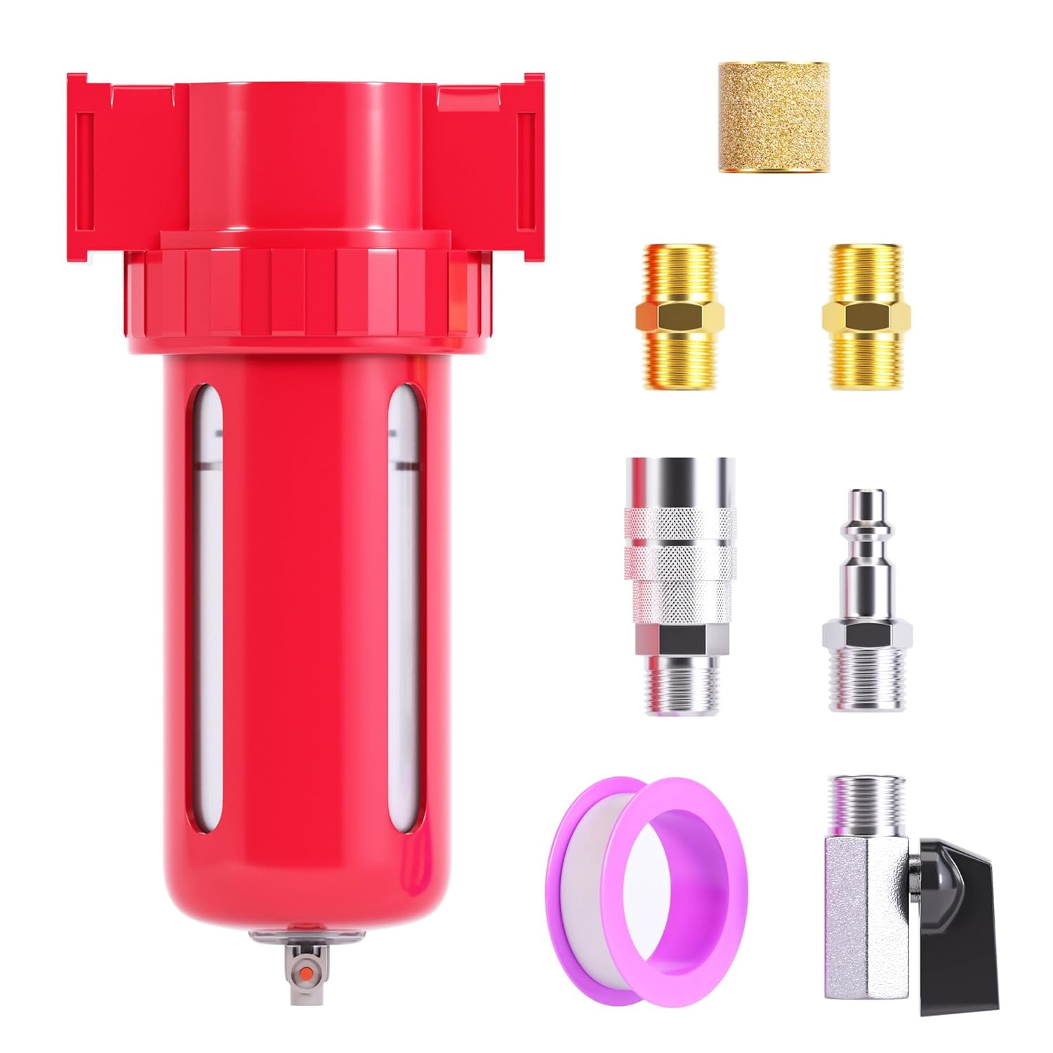 0-150PSI 1/2 Inch NPT Aluminum Alloy Compressed Air Filter, Release ...