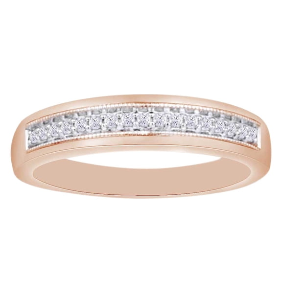 AFFY Round Shape White Natural Diamond Men's Wedding Band Ring In 10k ...