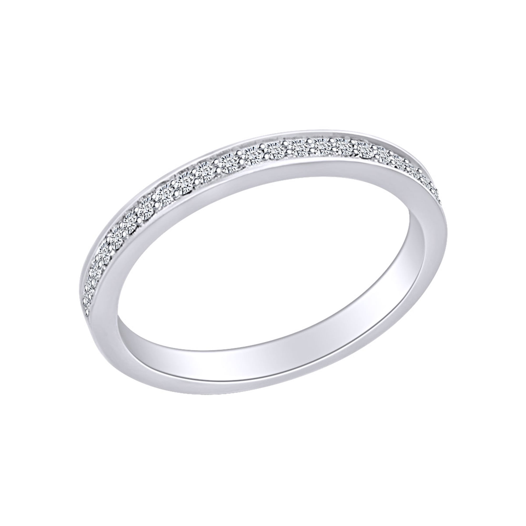 AFFY 0.17 Carat (Ctw) Round Shape White Natural Diamond Anniversary ...