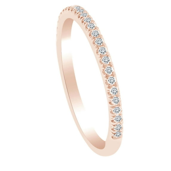 AFFY 0.18 Carat Round Shape White Natural Diamond Half Eternity Wedding ...