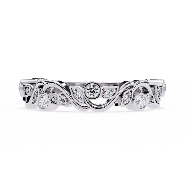 0.18 TCW Round Cut IGI Certified Lab Created Diamond, Solitaire Engagement Ring, Bezel Set ...