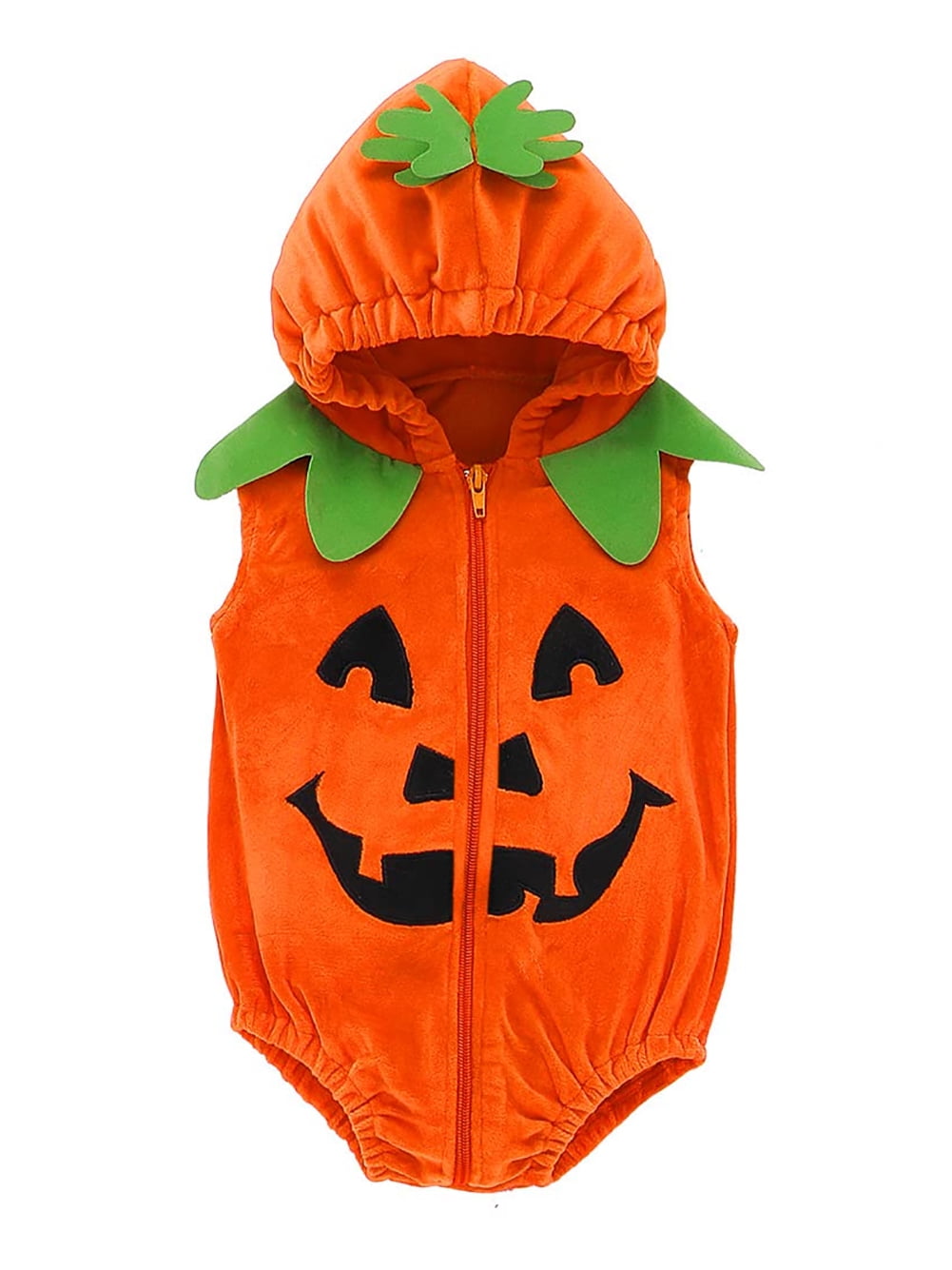 URMAGIC 0-18M Newborn Infant Baby Boys Girls Halloween Pumpkin Costume Sleeveless Hoodie Party ...