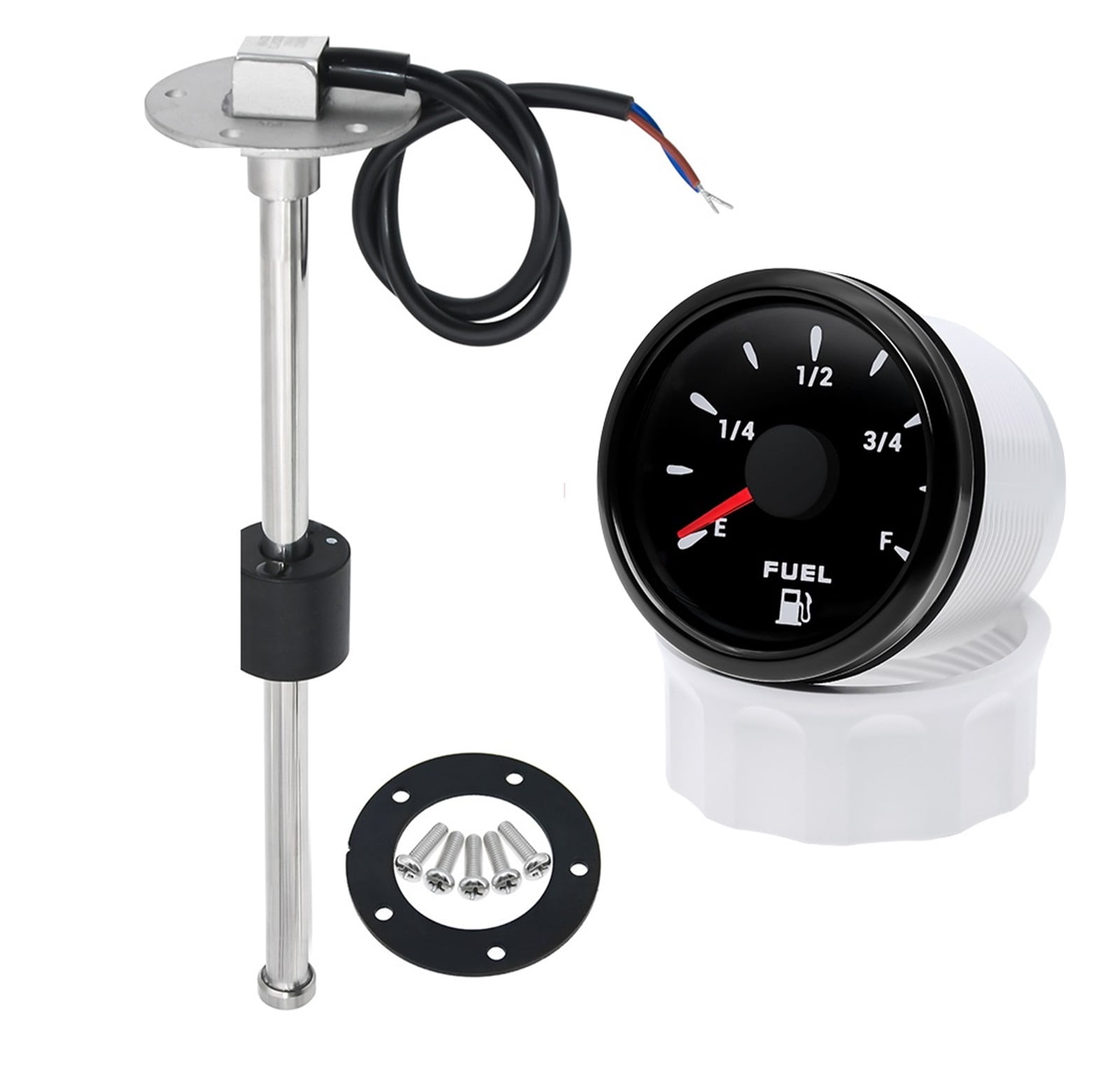0-190 Ohm 52mm Fuel Level Gauge+Fuel Float Level Sensor 100-600mm For ...