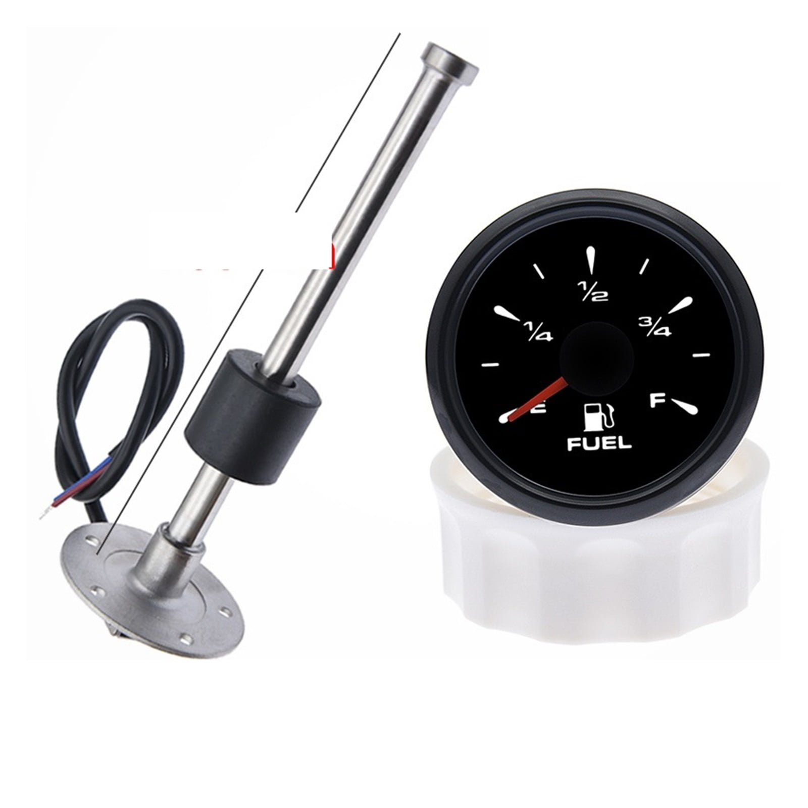 0~190 Ohm Fuel Level Sensor + Fuel Level Gauge With 7 Colors Backlight ...