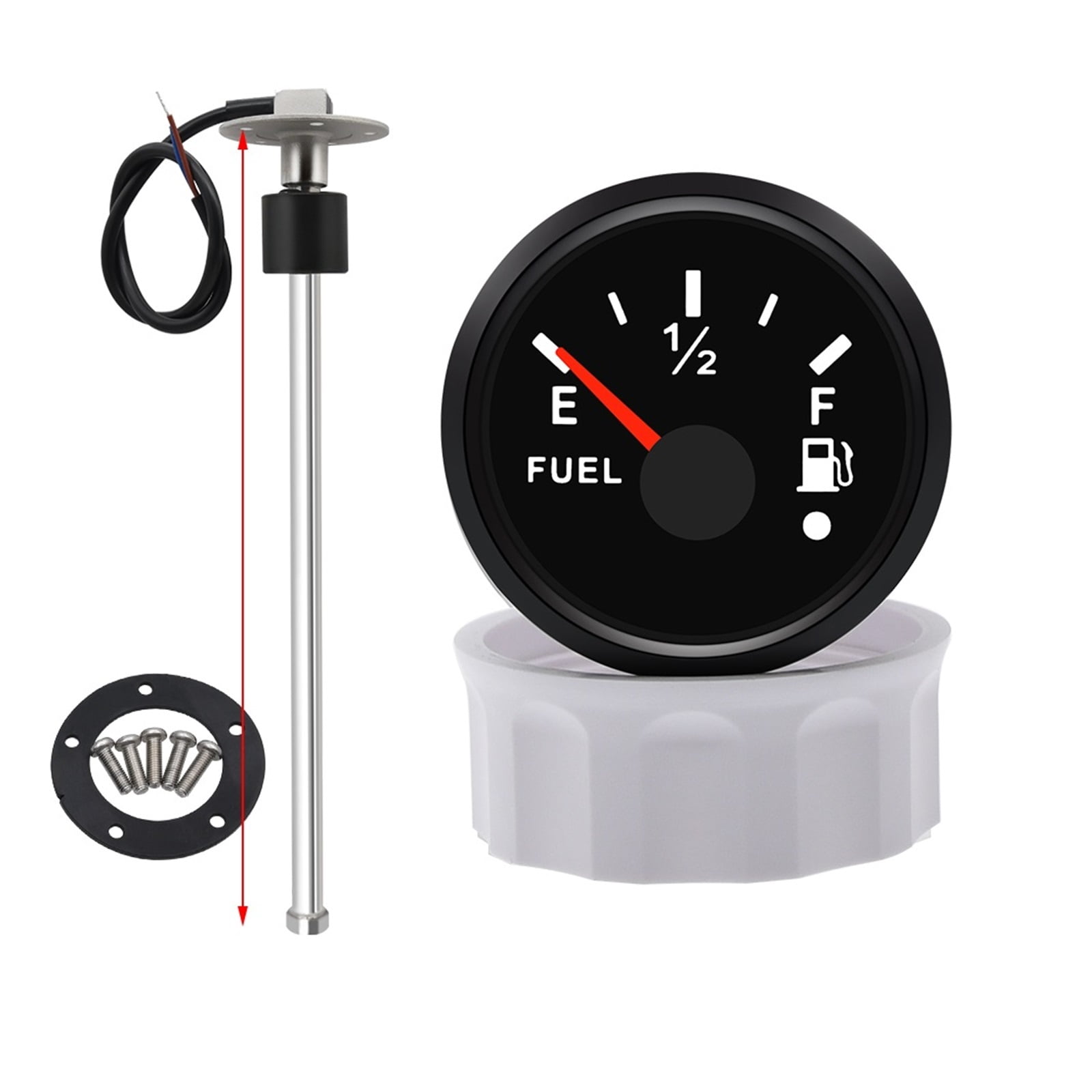 0-190Ohm Fuel Float Sensor + Fuel Level Gauge 7 Color LED Fuel Tank ...