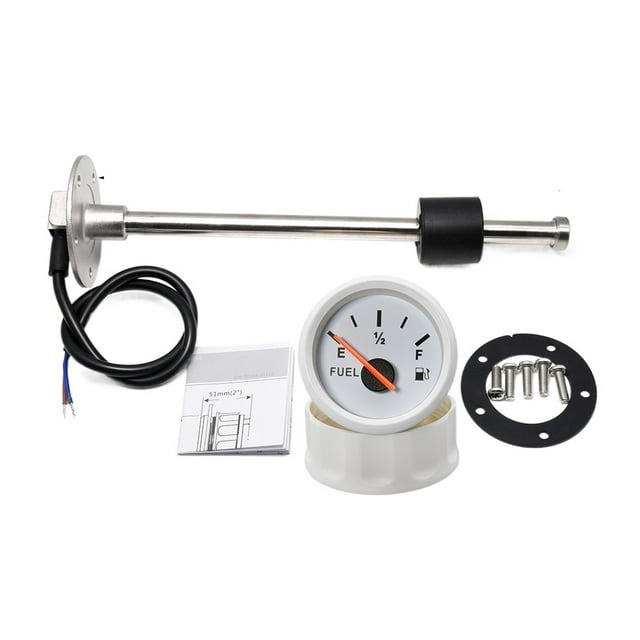 0-190ohm Fuel Gauge Red LED 2" 52mm Oil Tank Level Indicator With Fuel ...