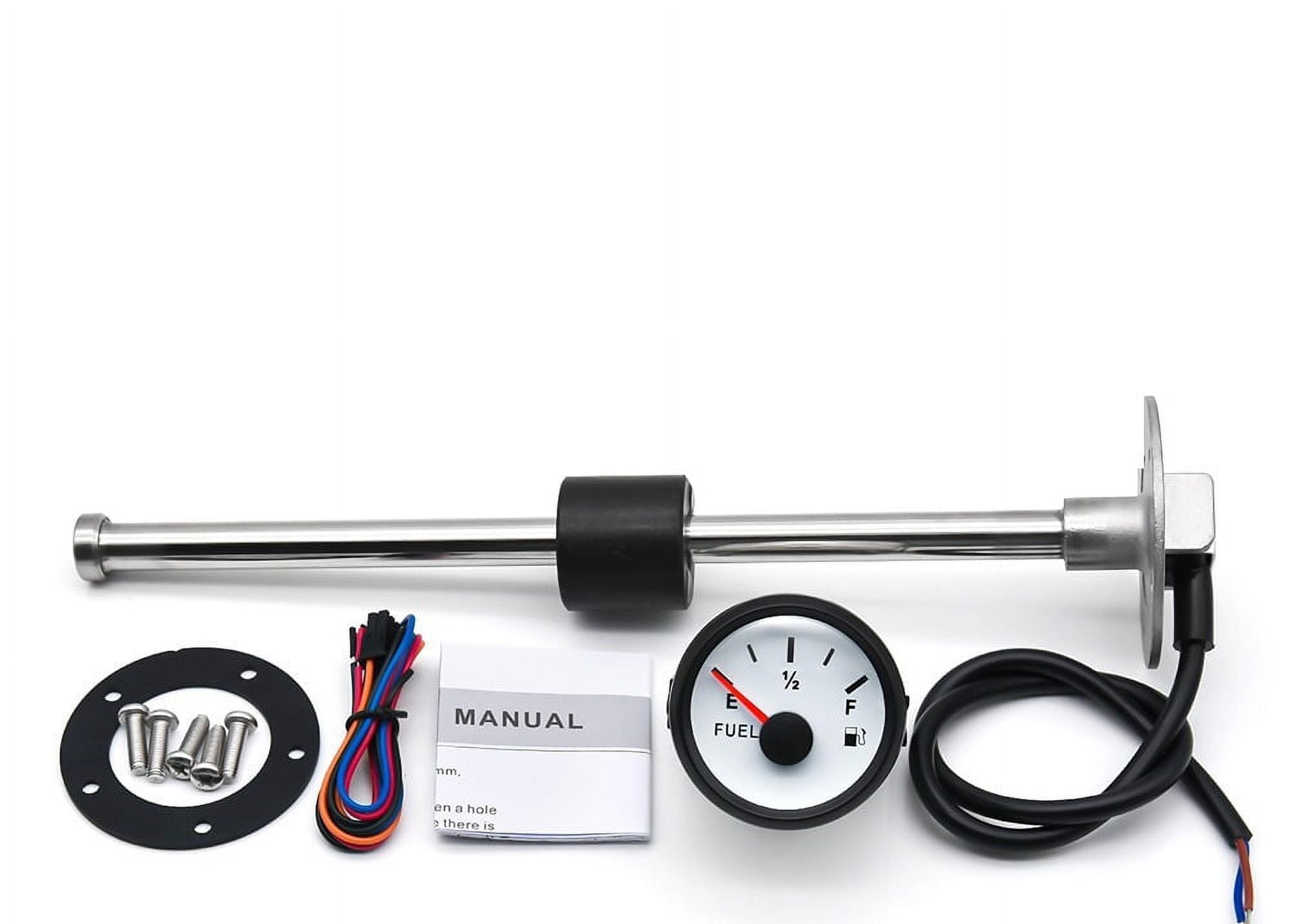 0-190ohm Fuel Level Gauge Indicator With Red Backlight For Oil Tank Level Sensor 350 450 600 Mm ...