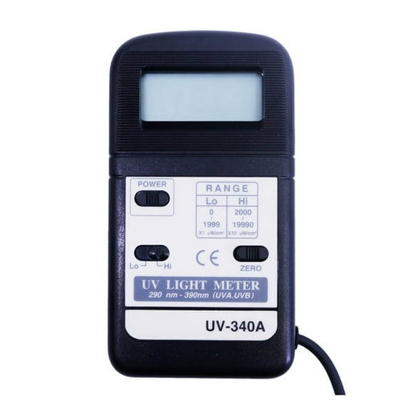 0-1999uW/cm2,2000-19990uW/cm2, 290-390nm(UVA,UVB) , UV Light Meter UV-340A ,High-Precision Probe ...