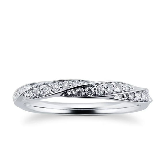 0.19ct Twist Style Diamond Wedding Ring, 18K Gold plated Diamond ...