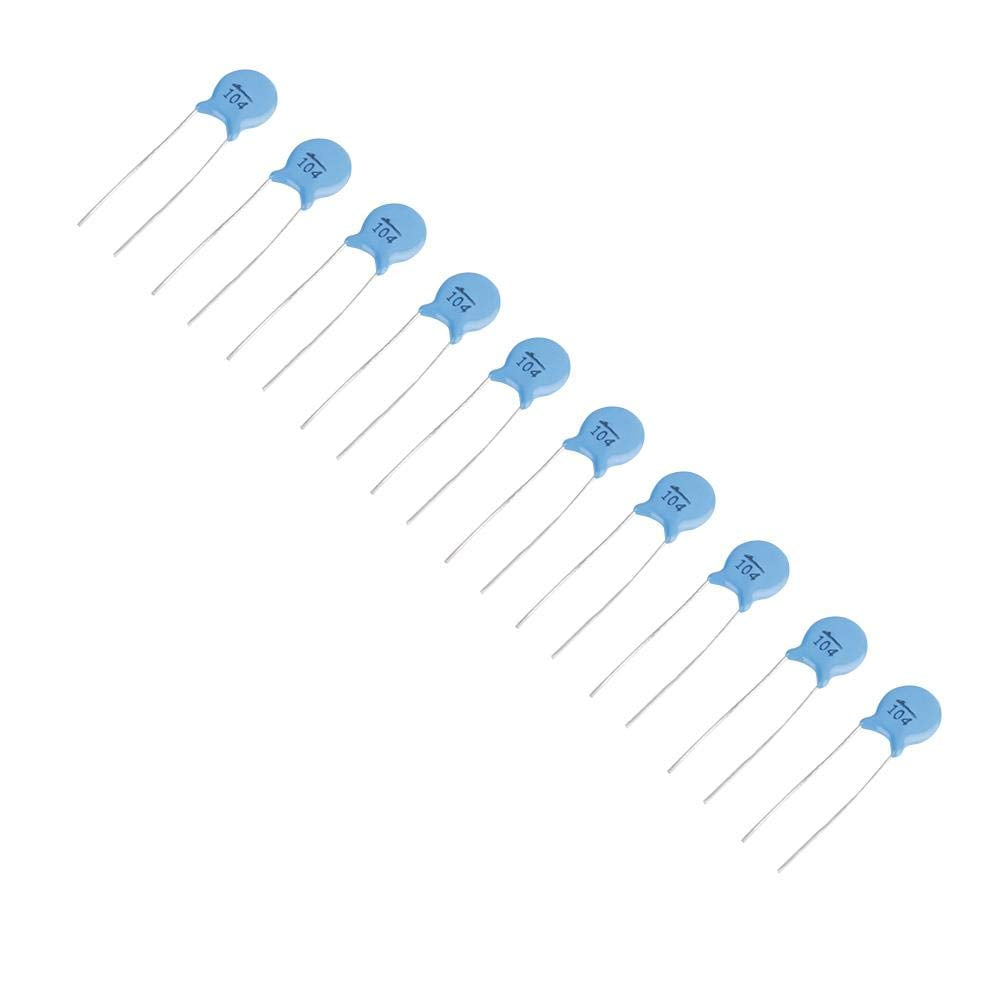 0.1uF (100nF) 500V Ceramic Disc Capacitors - Pack of 25 Pieces ...