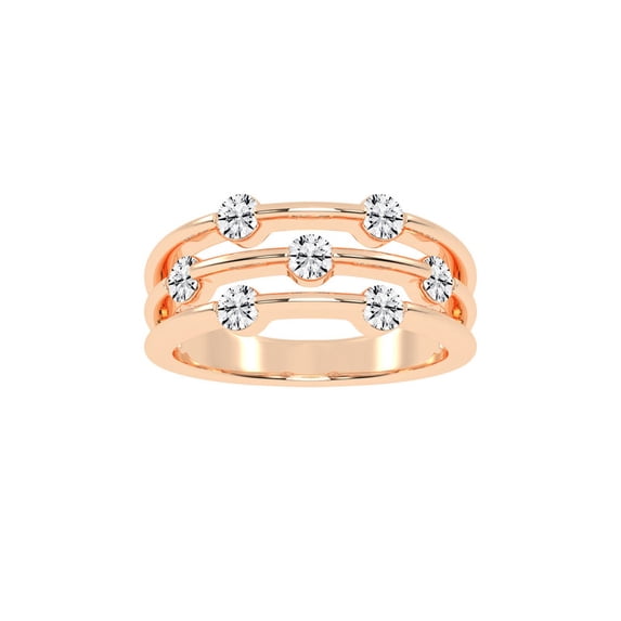 0.20 CTW Round Cut Stackable Casual Moissanite Engagement Ring Seven ...