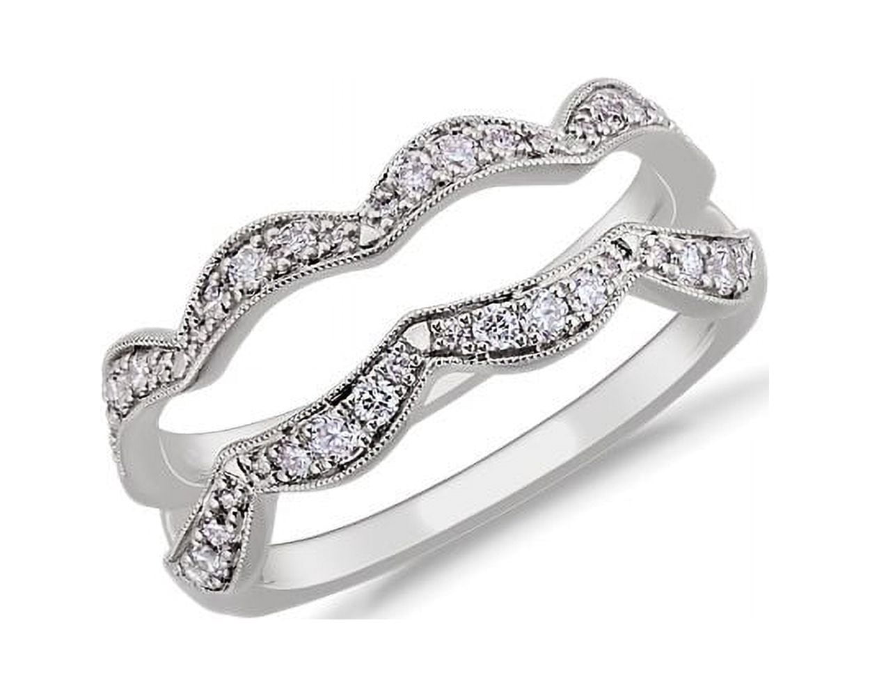 0.20 Ct Luxurious Round Cut Moissanite Engagement Eternity Band Solid ...