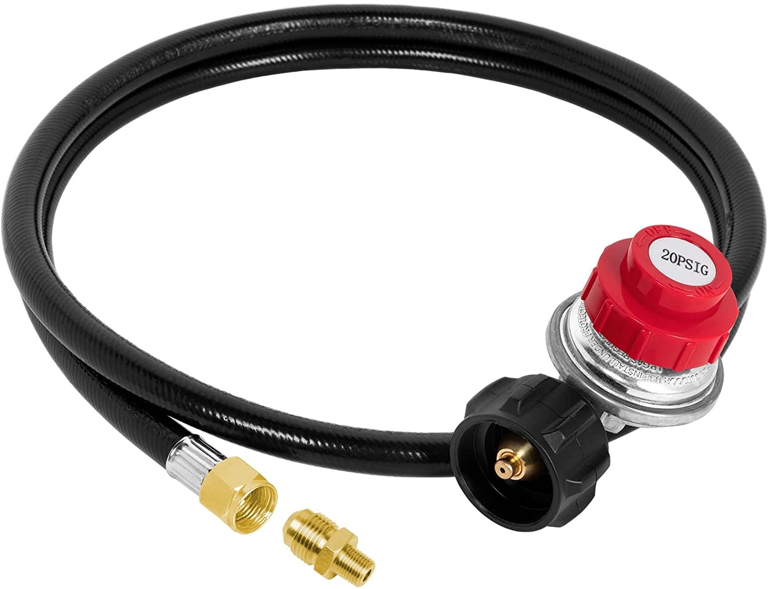 Adjustable 0-20 PSI Propane Regulator with 5FT Hose, Fits QCC-1 Propane ...