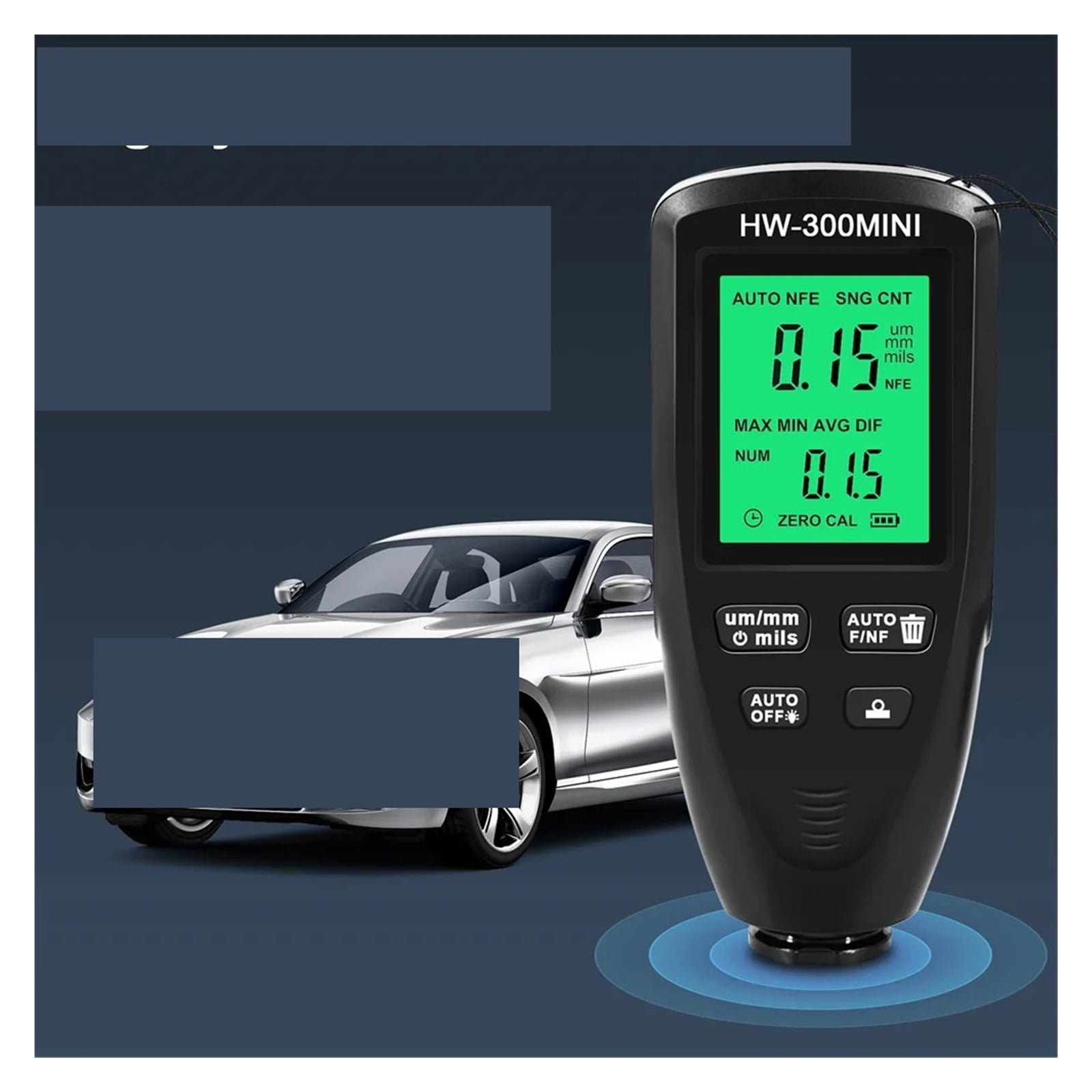 0-2000um Coating Thickness Gauge Digital Car Paint Film Thickness ...