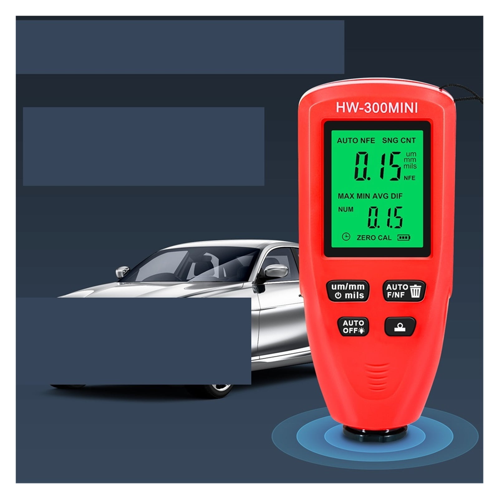 0-2000um Coating Thickness Gauge Digital Car Paint Film Thickness ...