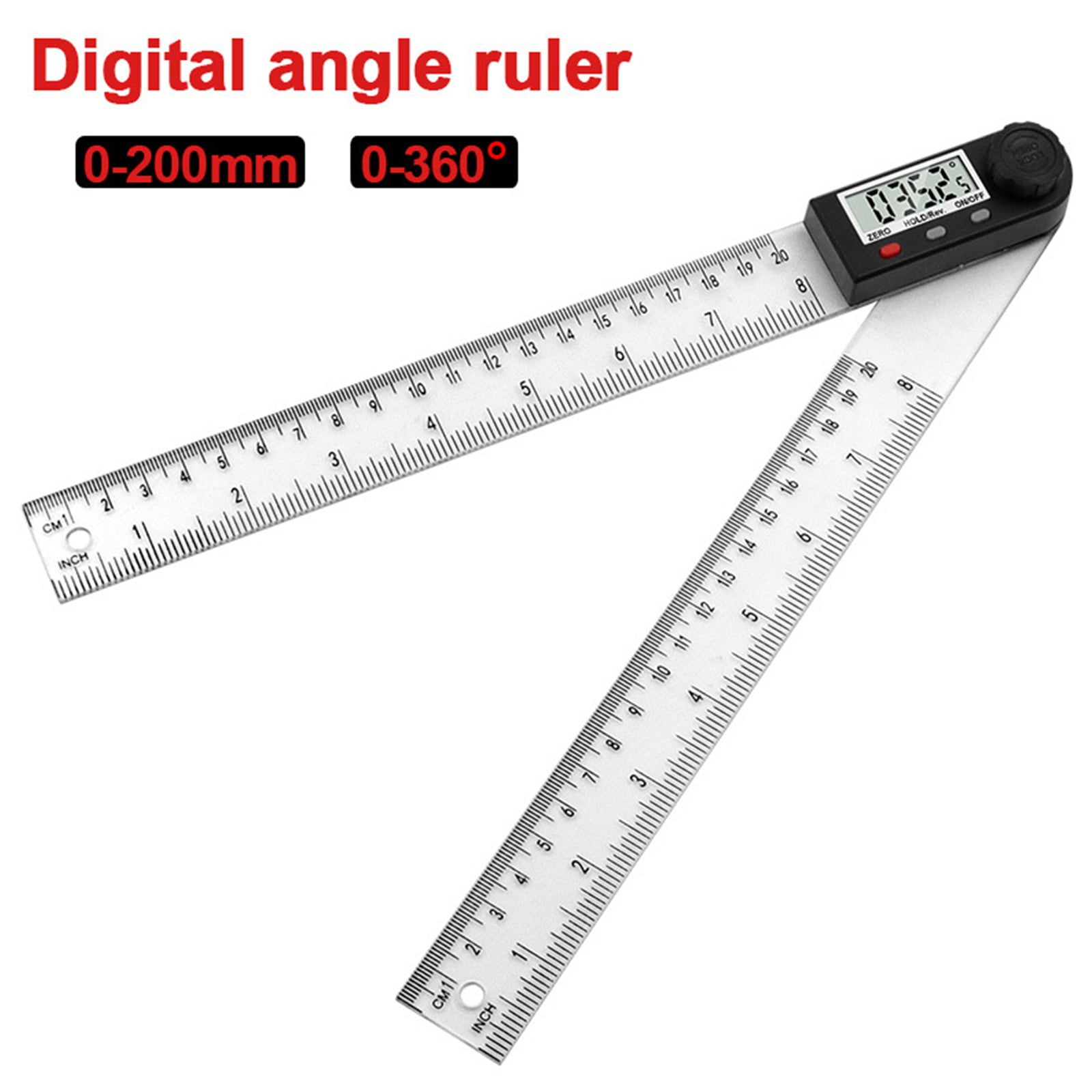 0-200mm Angle Ruler Meter Digital Protractor 360 Degree Goniometer ...