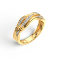 0.21 Carat Round Cut Diamond Three Wave Wedding Band Ring For Woman ...