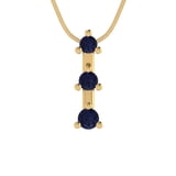 0.21 cctw Blue Sapphire Yellow Gold Plated Pendant with 16" Box Chain ...