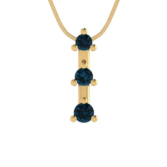 0.21 cctw London Blue Topaz Yellow Gold Plated Pendant with 16" Box ...