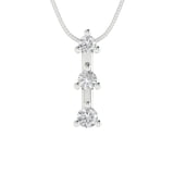 0.21 cctw Simulated Diamond White Gold Plated Pendant with 16" Box ...