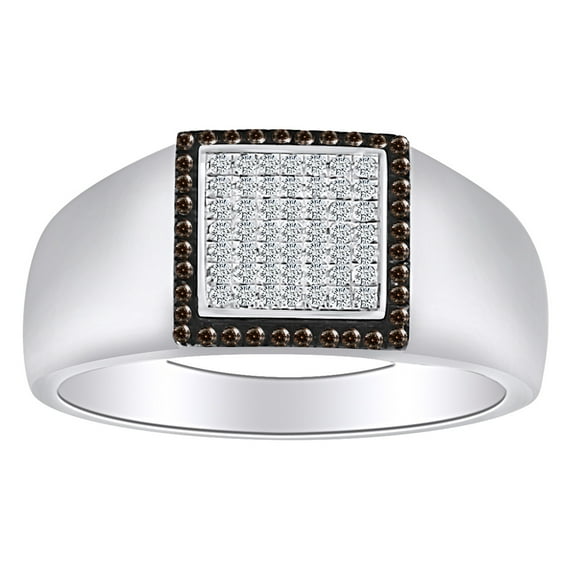 AFFY 0.22 Carat Round Shape Yellow Natural Diamond Men's Anniversary ...