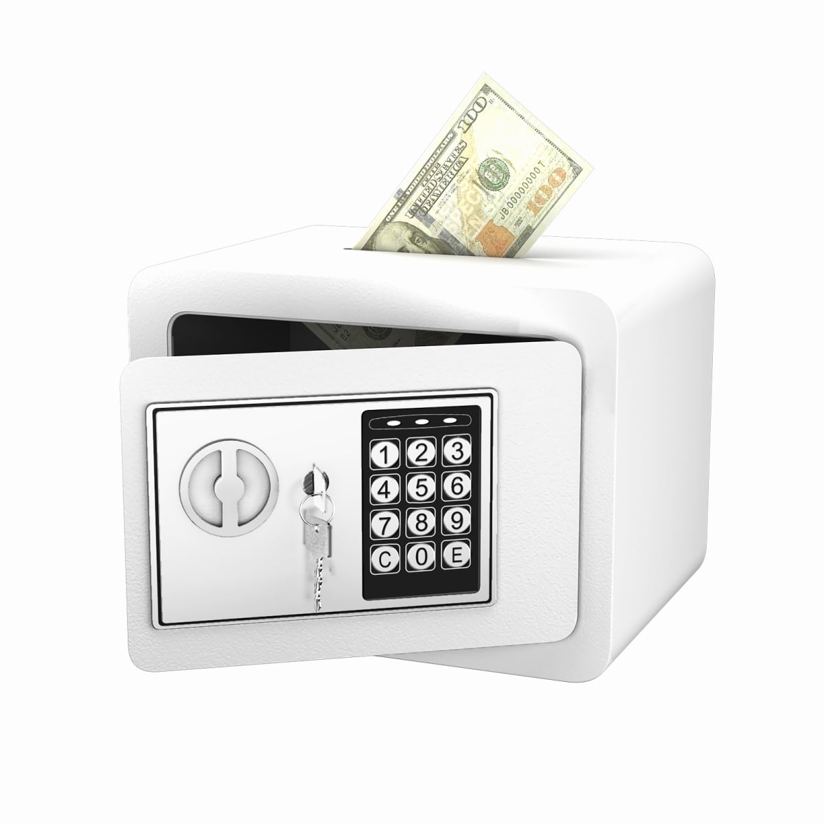 0.23 Cu Ft Small Home Safe – Key & Password Dual Lock Mini Storage for ...