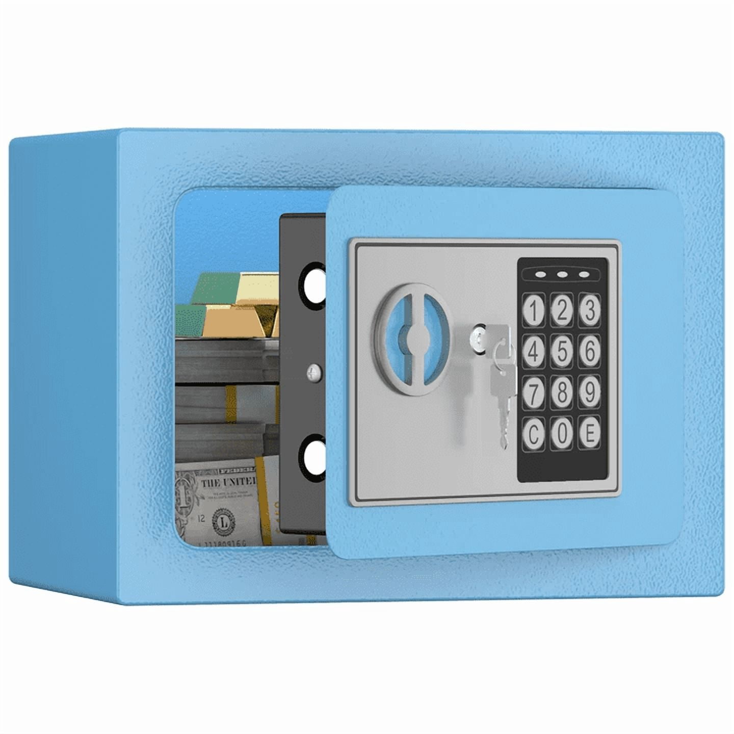 0.23 Cubic Feet Mini Home Safe with Password & Key Lock, Small Secure ...