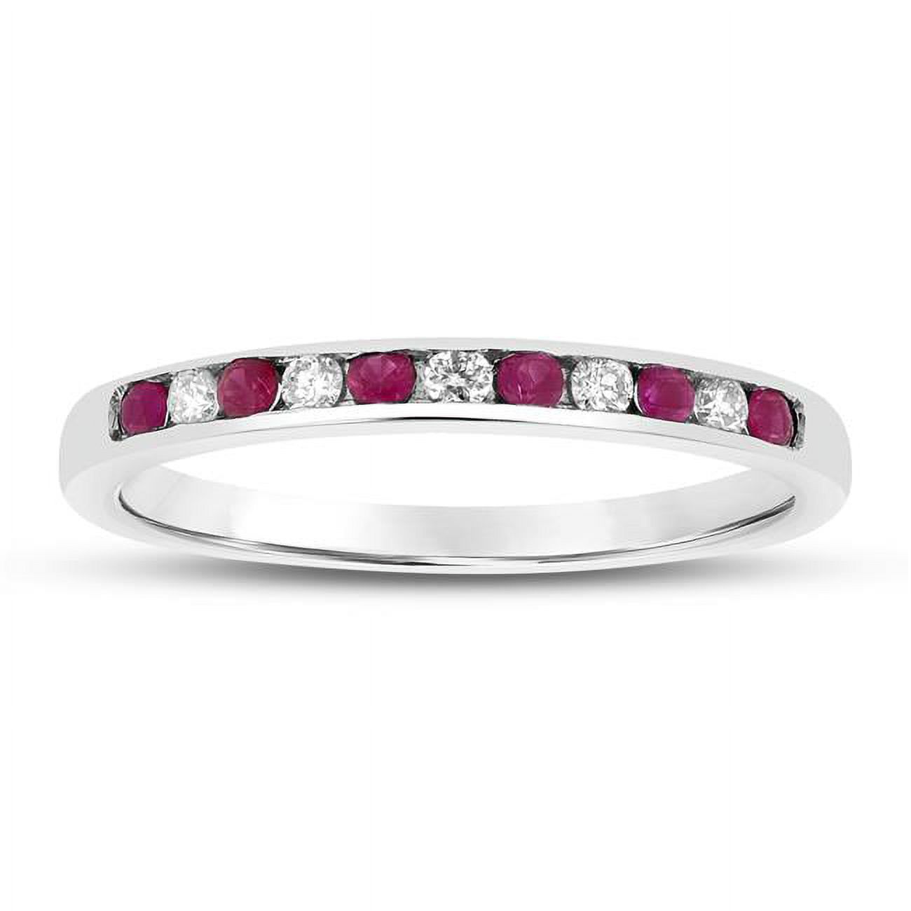 0.25 CTW Diamond & Ruby Band, 14K Gold - Size 6 - Walmart.com