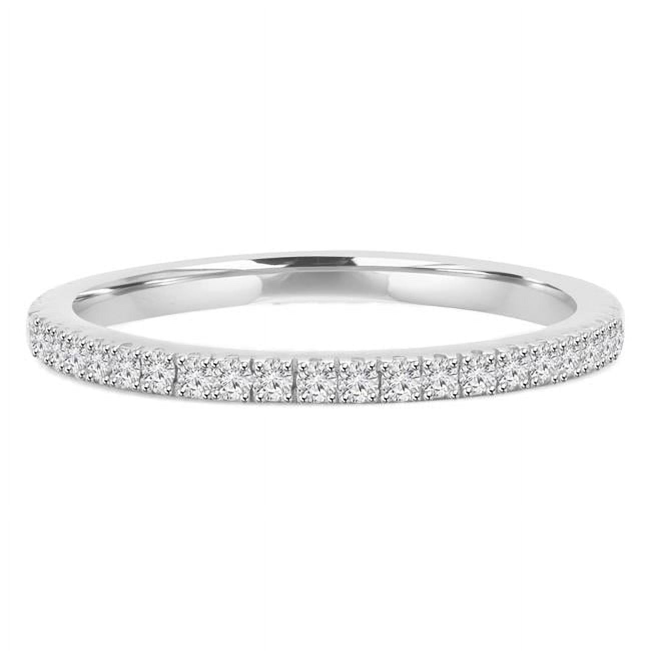 0.25 CTW Round Diamond Semi-Eternity Wedding Band Ring in 14K White ...