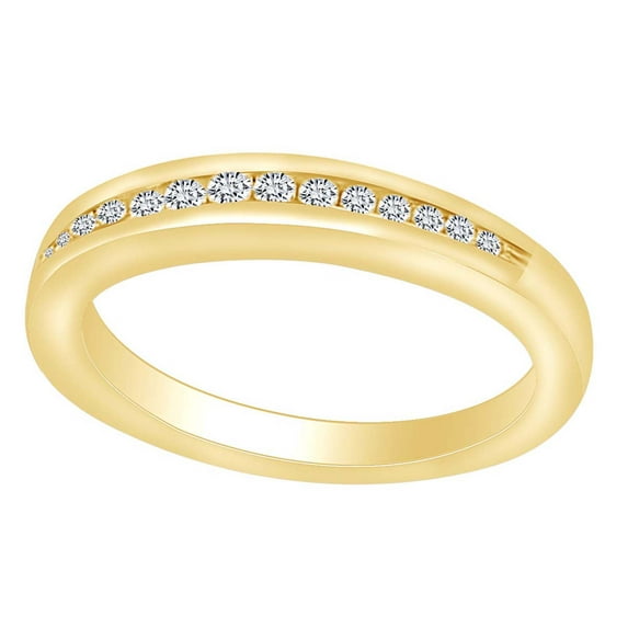 AFFY 0.25 Carat Round Shape White Natural Diamond Unique Wedding Band ...