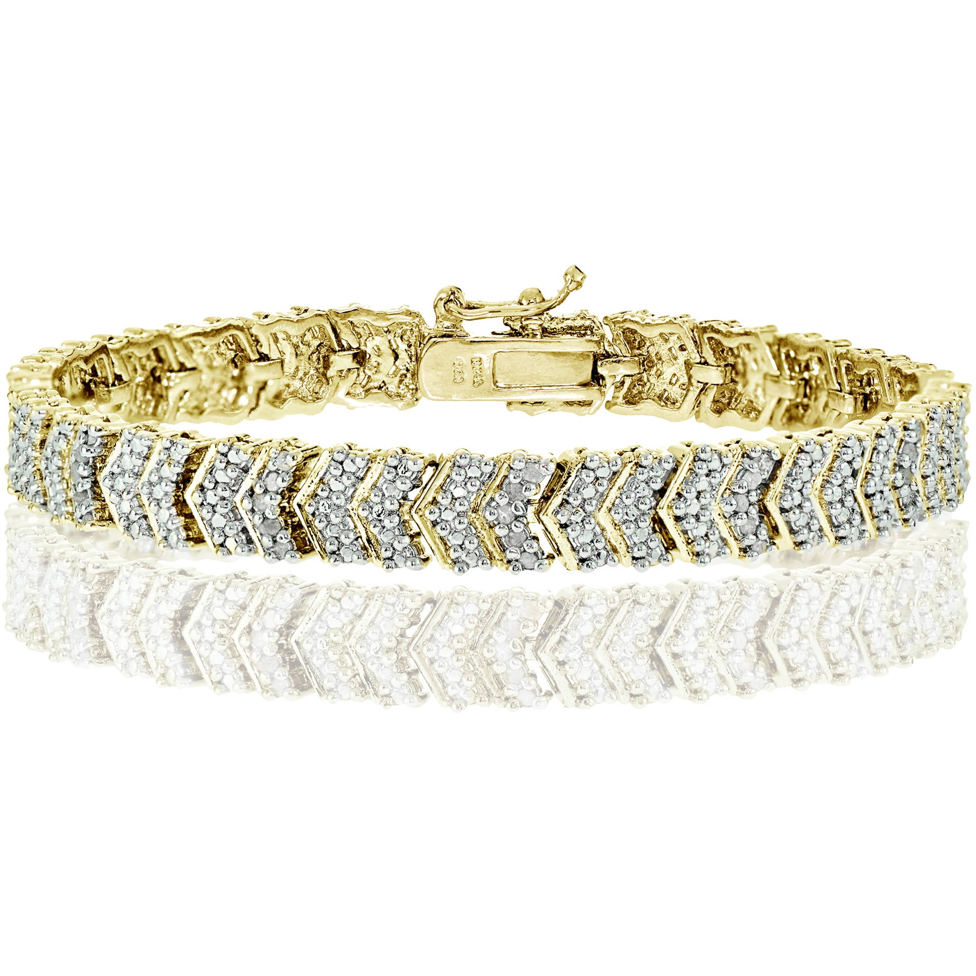 Designs by FMC Gold-Tone Chevron Diamond Bracelet 0.25 ct. t.w. in Gold ...