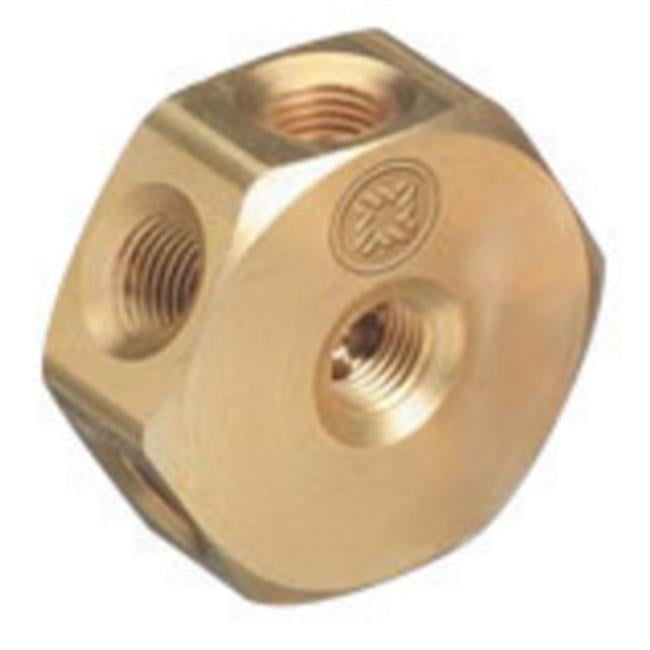 0.25 in. NPT female x 2 in. Brass Hexagonal Manifold 7 Cylinder Block ...