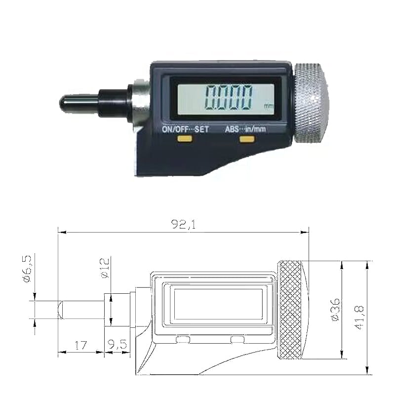 0-25mm Electronic Micron Micrometer Heads 0.001mm High Precision ...