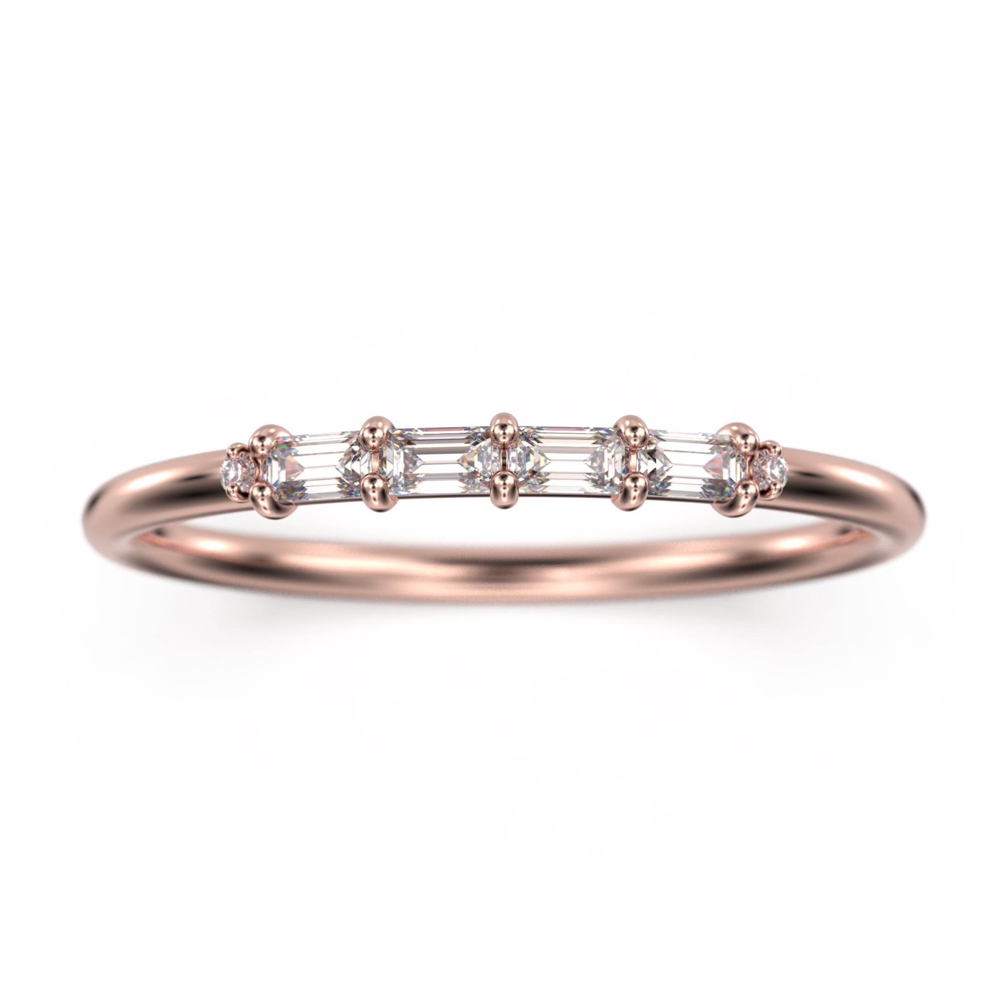 0.26Ct Diamond Moissanite 18K Rose Gold Over Silver Morse Code Rings ...