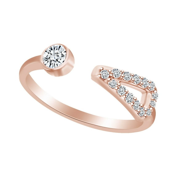 AFFY 9/10 Cttw Round Shape White Natural Diamond Solitaire Engagement ...