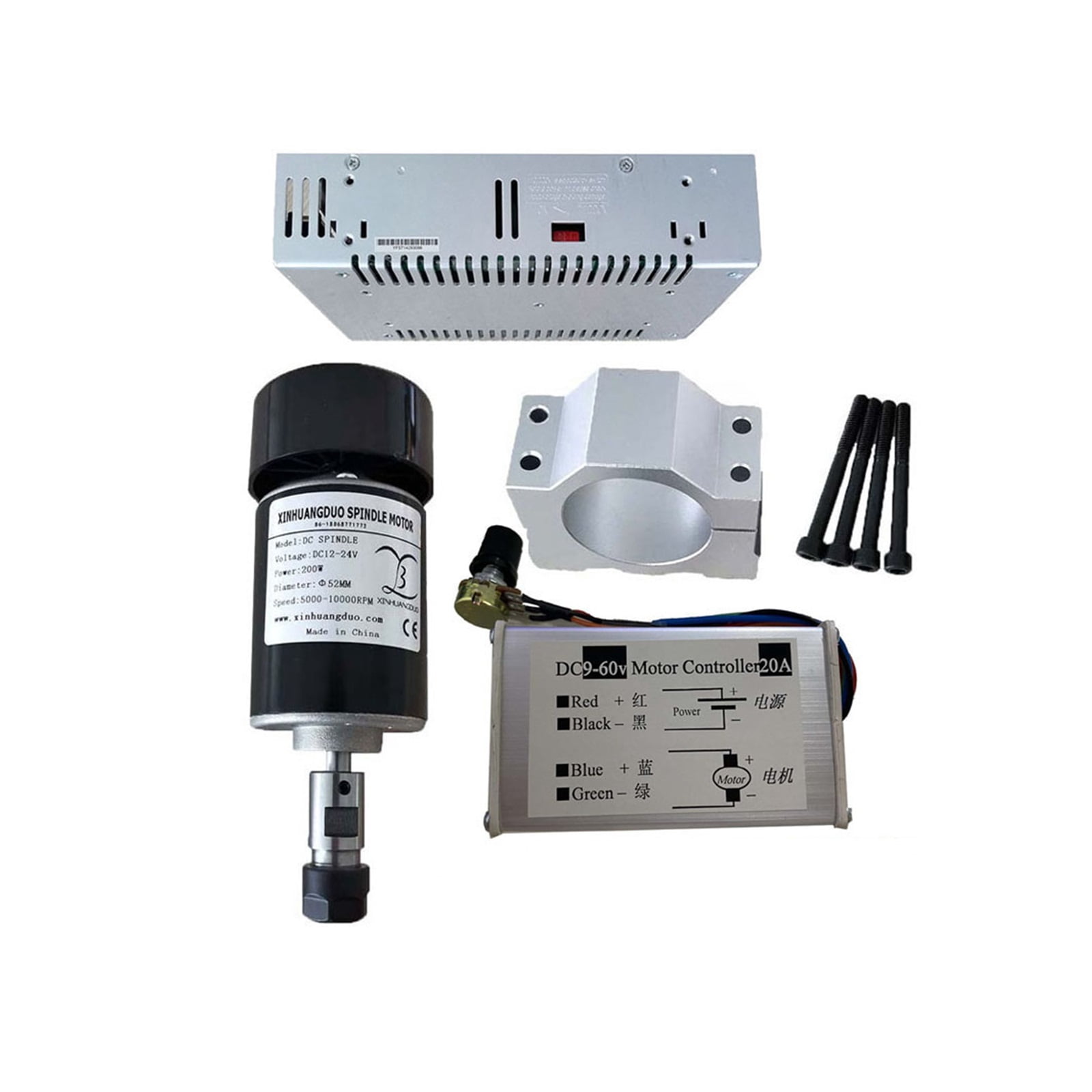 0.2kw Air Cooled Spindle ER11 Chuck CNC 200W Spindle Motor + 52mm ...