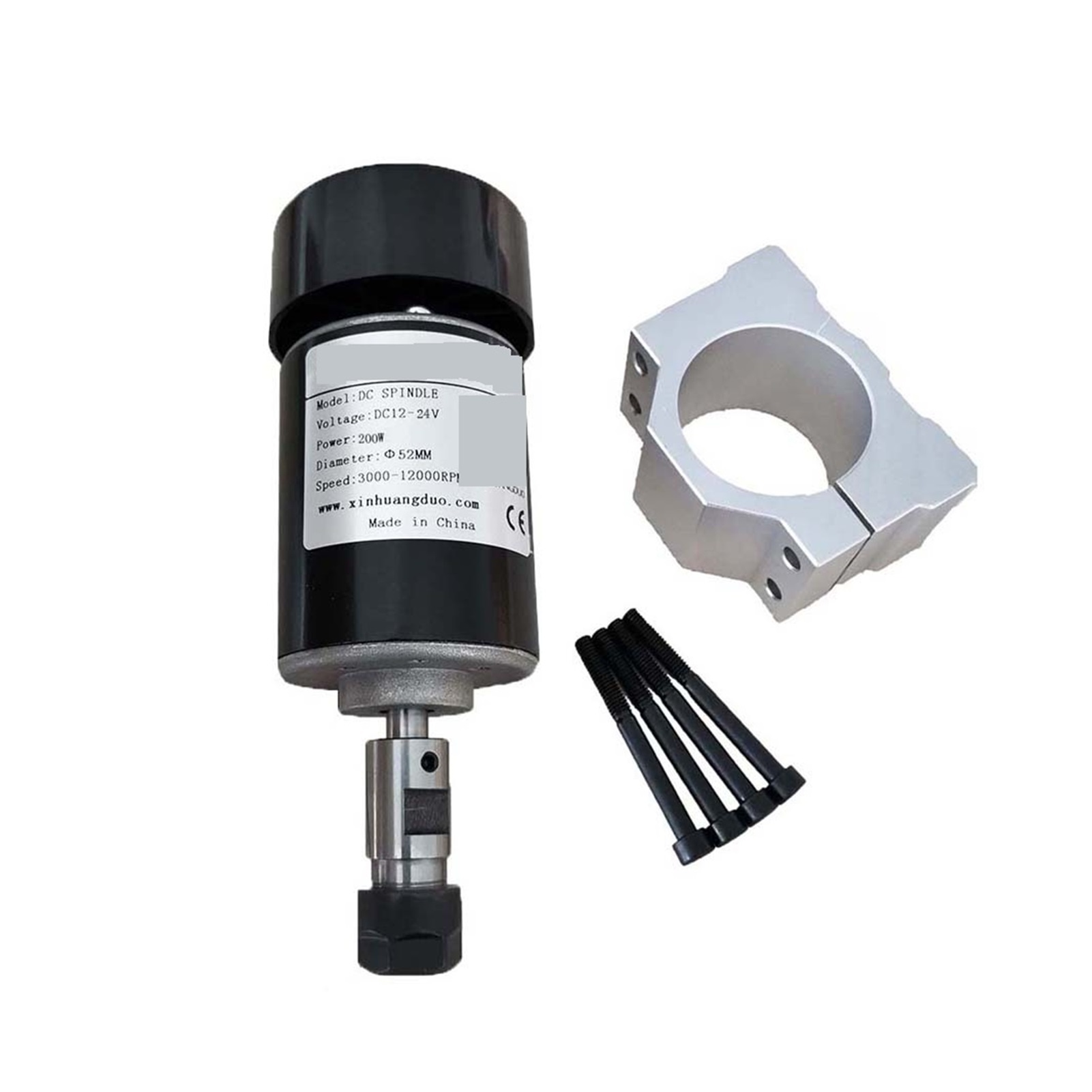 0.2kw Air Cooled Spindle ER11 Chuck CNC 200W Spindle Motor + 52mm ...