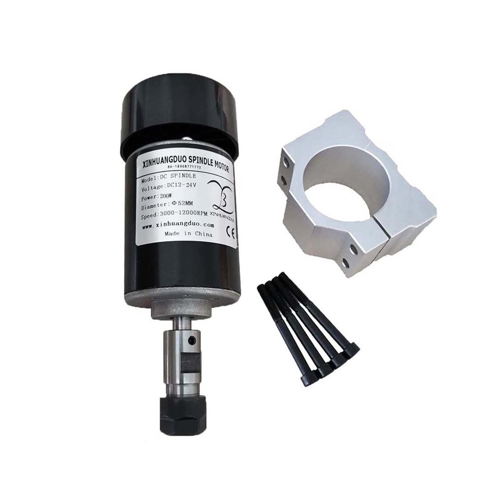 0.2kw Air Cooled Spindle ER11 Chuck CNC 200W Spindle Motor + 52mm ...