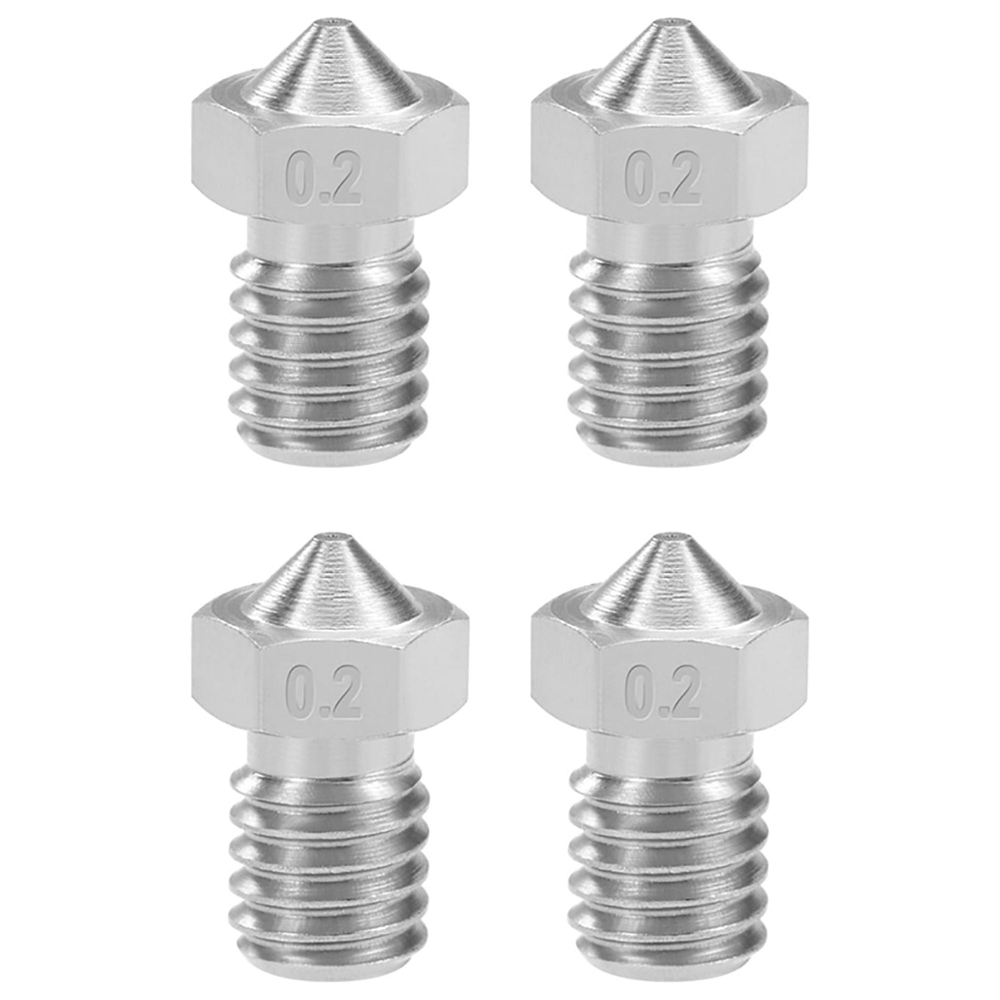 0.2mm 3D Printer Nozzle Head M6 Thread for V5 V6 1.75mm Extruder Print ...