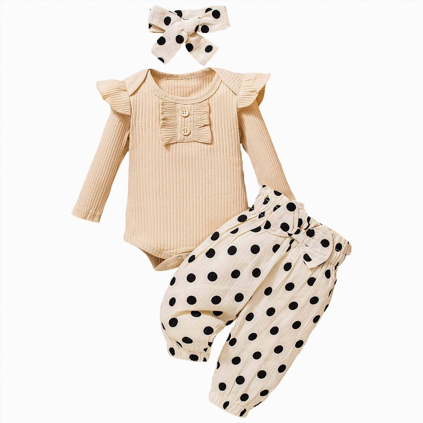 0-3 Months Infant Jumpsuit Girls Long Sleeved Romper With Lace And ...