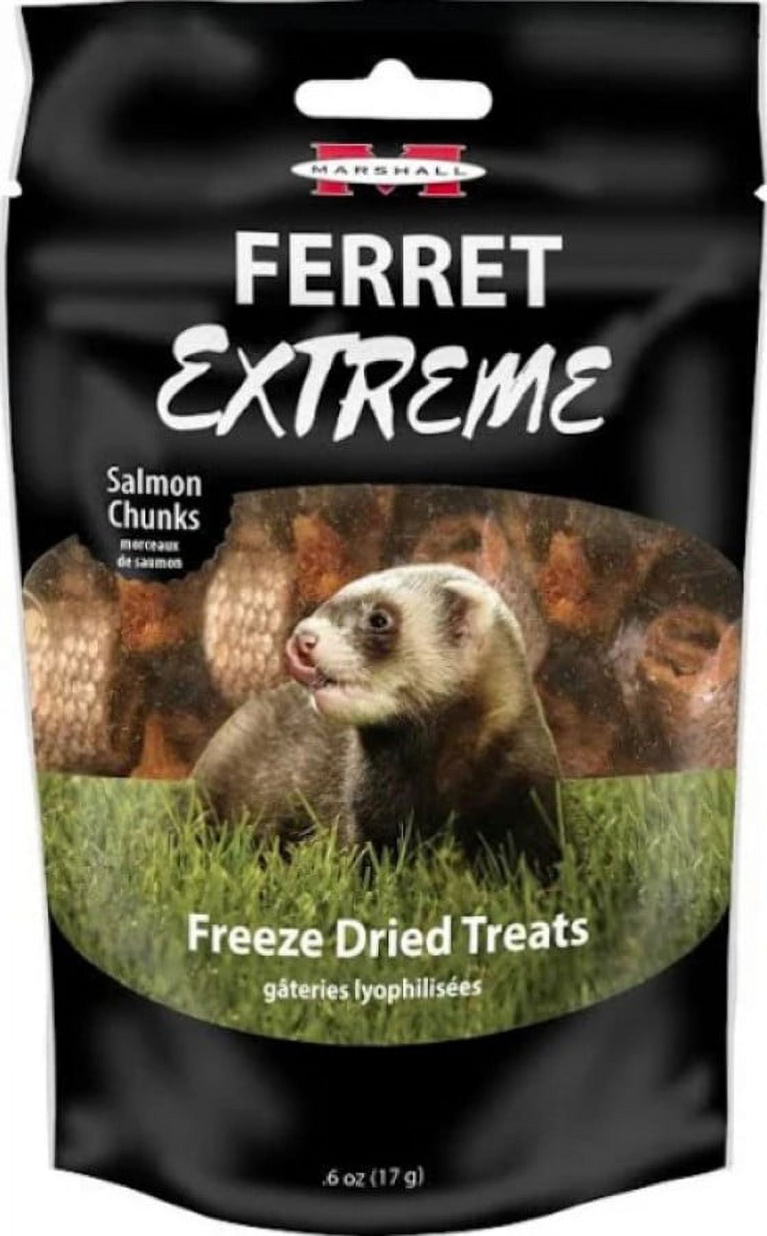 0.3 oz Marshall Ferret Extreme Salmon Chunks Freeze Dried Ferret Treat ...