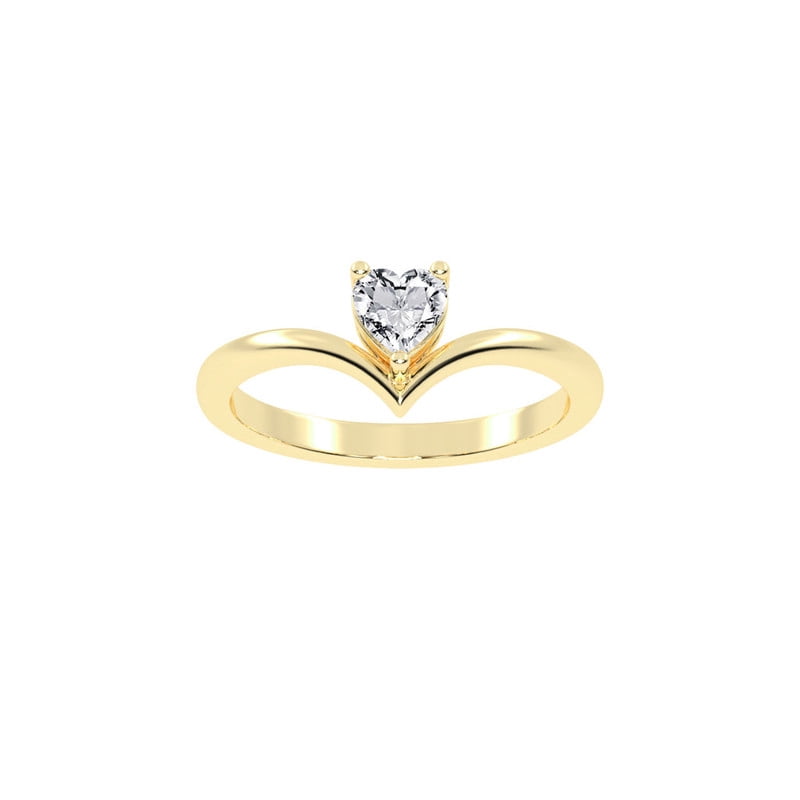 0.30 Carat Heart Shape Delicate Moissanite Engagement Ring Minimalist ...