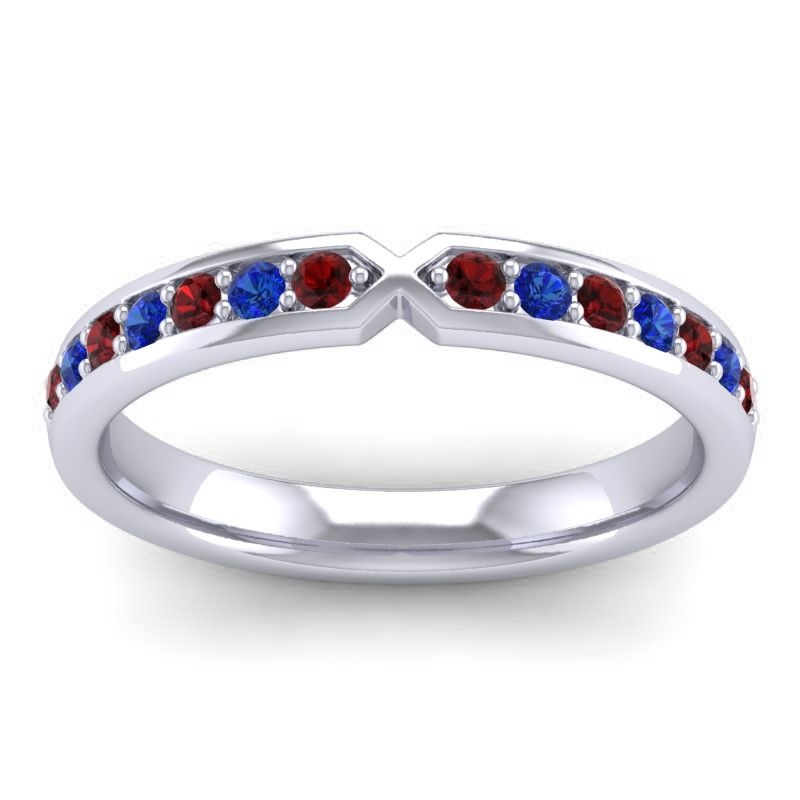 0.30 Carat Round Shape Garnet & Blue Sapphire Gemstone Beautifuling ...